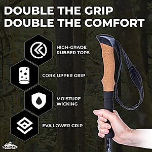 Cascade Mountain Tech Trekking Poles Blue Cork