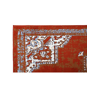 Furnish my Place Bohemian Rug - 7 ft. 8 in. x 11 ft, Rust, Indoor Area Rug with Bordered Design, Jute Backing