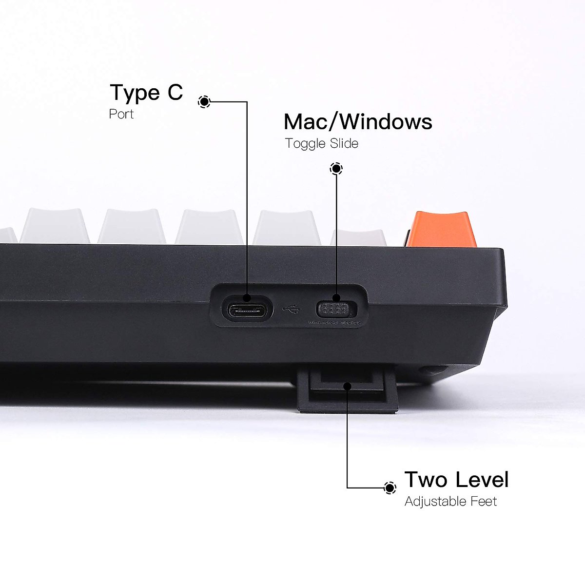 Keychron C1 Mac Layout Wired Mechanical Keyboard, Gateron G Pro Red Switch, Tenkeyless 87 Keys ABS keycaps Computer Keyboard for Windows PC Laptop, White Backlight, USB-C Type-C Cable