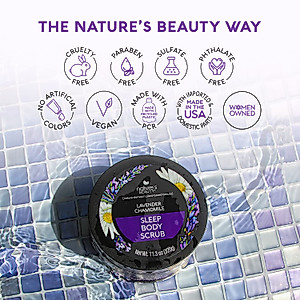 Nature's Beauty Lavender Chamomile Sleep Body Scrub Multi-Pack - Gently Exfoliate, Moisturize & Sooth Combination to Dry Skin, Made w/Coconut, Jojoba + Moringa Seed Oils, 11.3 oz (2 Pack)
