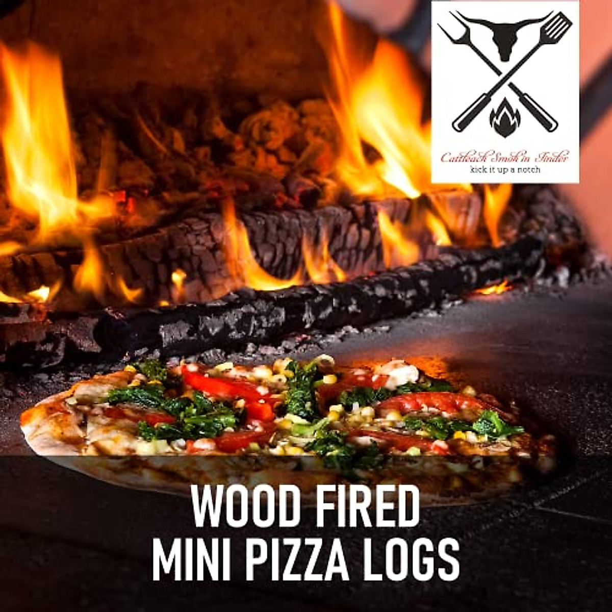 Cattleack Smok'in Tinder Oak Kiln Dried Pizza Oven Wood, 6" Length Mini Splits for Portable Wood Fired Pizza Ovens, Approximately 15 lb, Firewood Kindling, Fire Starter, Fireplace, Campfires, BBQ
