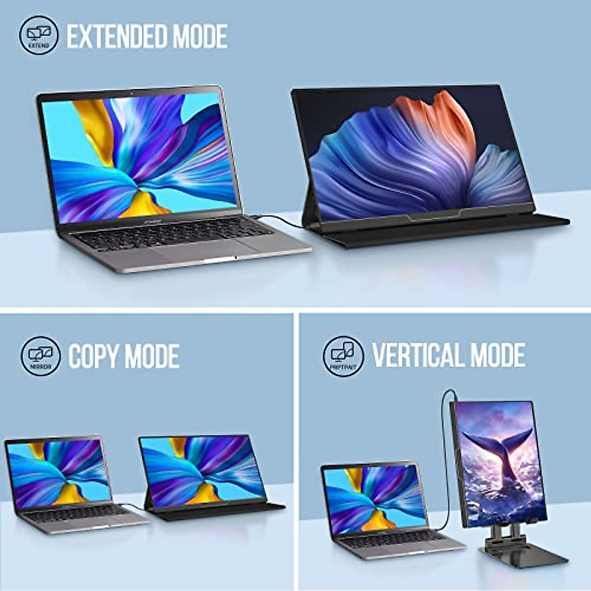 Bimawen 17.3 inch 2K Portable Monitor for Laptop - Ultra Slim,Compatible with Phones, Switch,PC,Laptop,Raspberry Pi 4,PS3,PS4 (1440p)