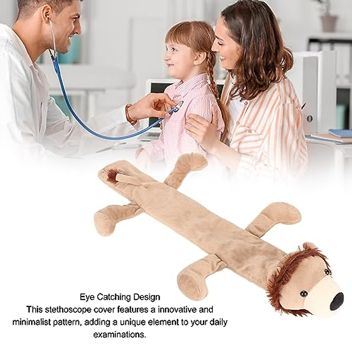 Stethoscope Covers, Animal Shape Plush Stethoscope Sleeve Stethoscope Cover Scrunchie, Eye Catching Stethoscope Cover Sleeve Stethoscope Accessories for Hospital Nurses Doctors