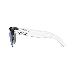 Oakley Frogskins Lite Sunglasses Matte Black/Matte Clear with Prizm Sapphire Lens 63mm