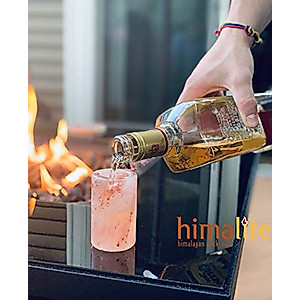 Natural Authentic Pink Himalayan Salt Rock Crystal Shot Glasses Set of 4-3 Inch Shooters - Himalite Bottom, 1 Fluid Ounces