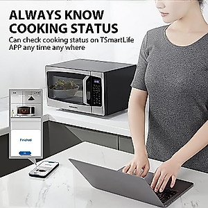 TOSHIBA ML-SEM23P(SS) Smart Countertop Microwave, Voice Control with Alexa, Free Recipes in APP, Kitchen Essentials, Mute Function & ECO Mode, 900W, 0.9 Cu Ft, With 10.6" Turntable, Stainless Steel