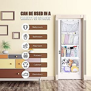 Stuffed Animal Storage Over The Door Organizer Stuffed Animal Net Or Hammock Hanging Organizer for Bedroom Bathroom Nursery Kids Room Toy Net Hammock for Stuffed Animals Holder with 4 Large Pockets