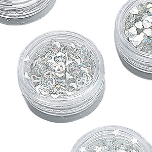 Nail Glitter Sequins, Decorations Craft Glitter Sequin Multiple Shapes Hand Made DIY 12 Grids for Homemade Cards(Silver)