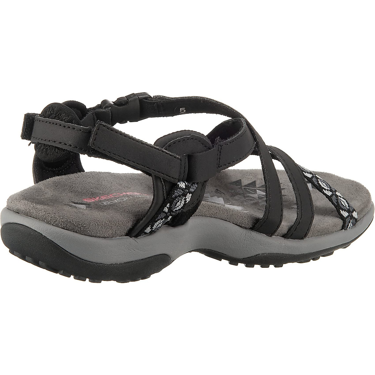 Skechers Women's Regga Slim Keep Close Gladiator Sandal,black,11 M US