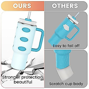 OUTXE Silicone Boot for 40oz Stanley Quencher, Water Bottle Boot Sleeve for Stanley Cup H2.0 Tumbler, Stanley Bottom Protector Accessories, Clear Translucent