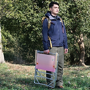 FOXCAMP Lightweight Camping Chairs | Portable Folding Chair | Beach Chair | Stylish Design with Wood Handles | Heavy Duty 330 lbs | Ultralight 5 lbs | Beach, Picnic, Concerts, BBQ