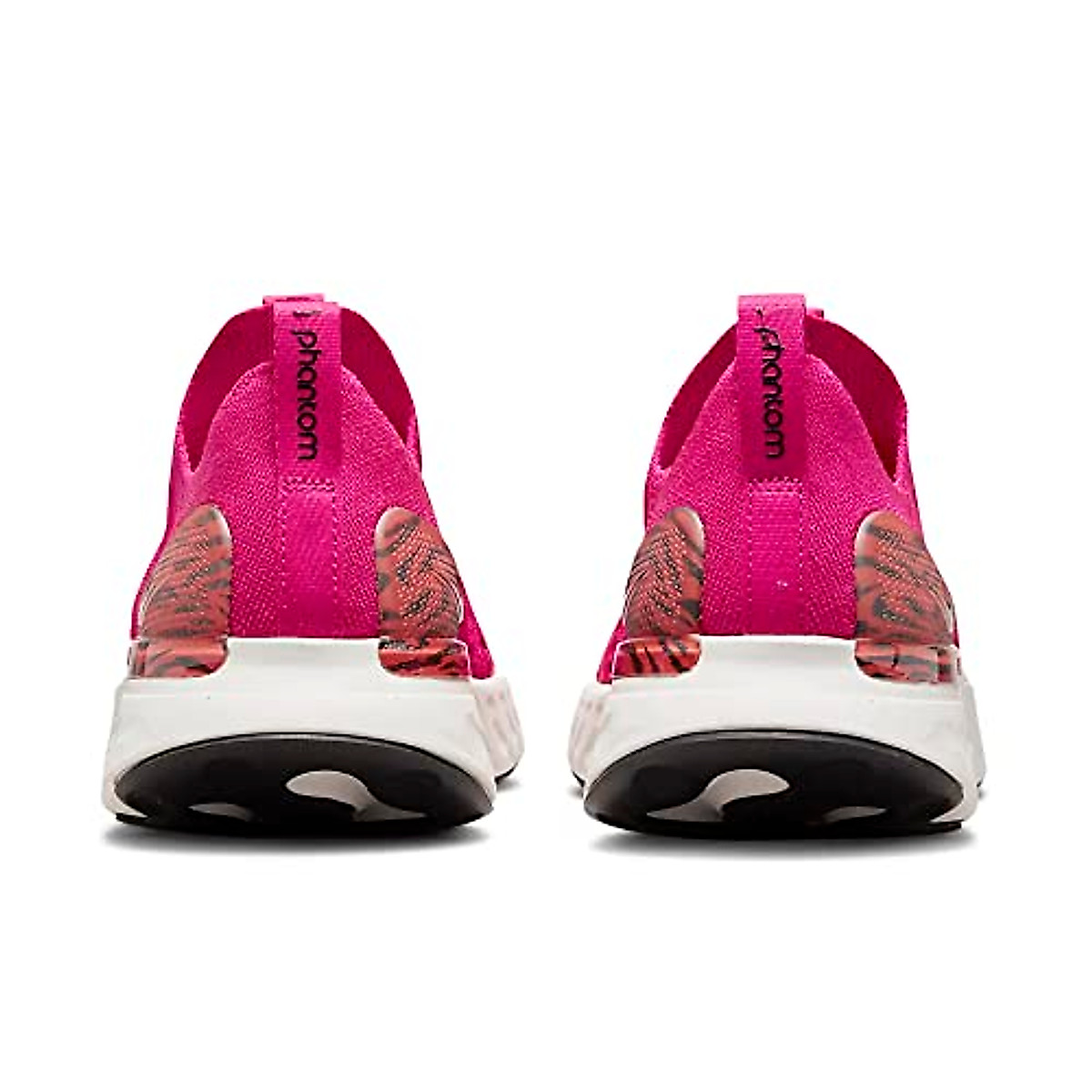 Nike React Phantom Run Flyknit 2 DQ7649-600 Pink-Black Women's Running Sneakers 8.5 US, Pink Prime/Phantom/Habanero Red/Black