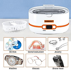 Ultrasonic Jewelry Cleaner, ENGiNDOT 600ML Professional Ultrasonic Cleaner Machine, Portable Household Cleaning Machine With Five Digital Timer for Eyeglasses, Watches, Earrings, Ring, Necklaces,Coins