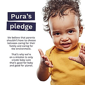 Pura Baby Wipes, 100% Plastic-Free & Plant Based Wipes, 99% Water, Suitable for Sensitive & Eczema-prone Skin, Fragrance Free & Hypoallergenic, Cruelty Free, EWG Verified, 1 Pack of 60 Wet Wipes