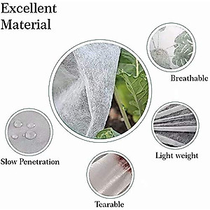Agfabric Plant Covers Freeze Protection 72"x72"x12" 0.9oz Freeze Cloths for Plants,Plant Frost Protection Covers Drawstring Bags Shrub Jacket,White