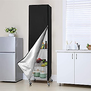 Sealcover Storage Shelf Wire Shelving Cover, Black High Density Rack Cover W24*D24*H71, Storage Rack Cover Used to Cover Sundries.