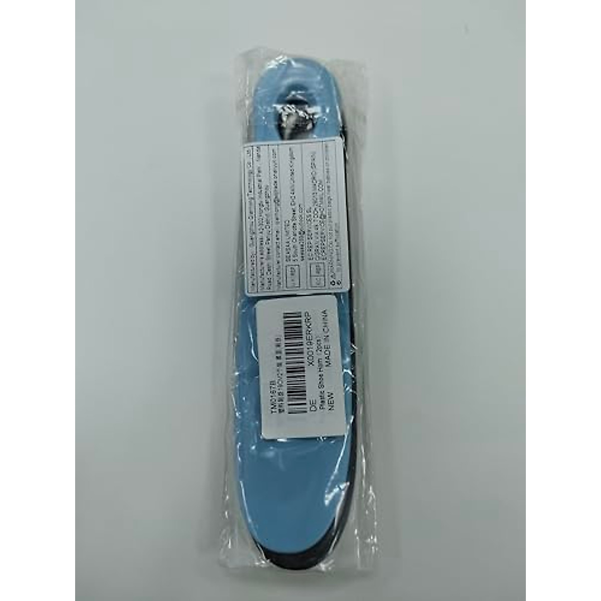 ZOMAKE Plastic Shoe Horn with Hook, 7.3 Inch Small Travel Shoe Horns for Kids, Seniors, Men, Women, Black, Blue(Pack of 2)