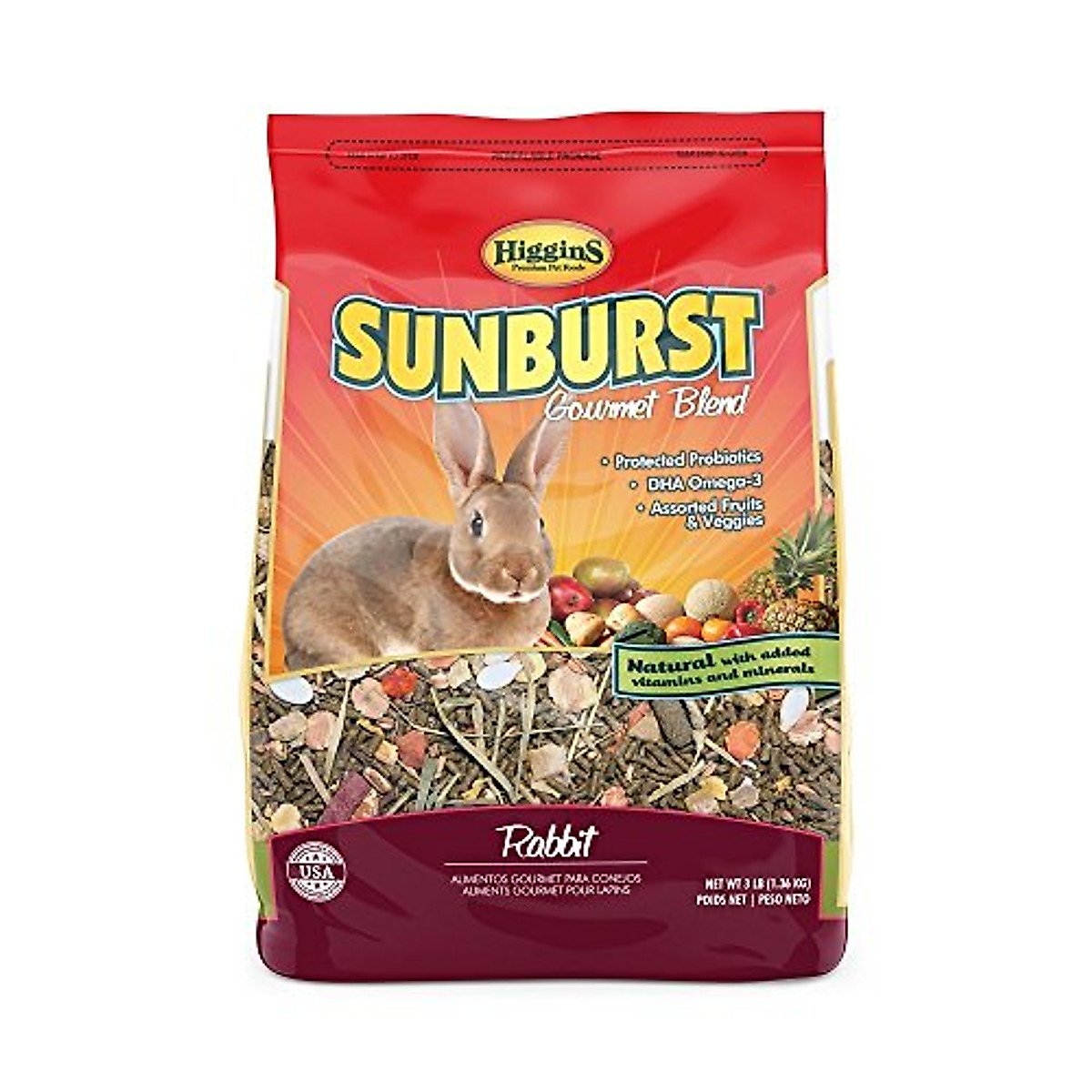 Higgins Sunburst Gourmet Food Mix for Rabbits Net WT 6LB