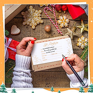 Colarr 400 Pieces Blank Gift Certificates for Business Gold Present Cards Vouchers Gift Certificate Cards for Spa Beauty Salon Restaurant Christmas Wedding Bridal Birthday Holder, 3.5 x 7 Inch