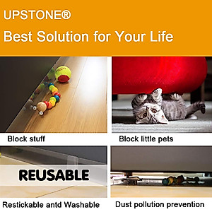 8-Pack Toy Blocker, 4.7" Height Gap Bumper for Under Furniture, BPA Free Safe PVC with Strong Adhesive, Stop Things Going Under Sofa Couch or Bed, Easy to Install