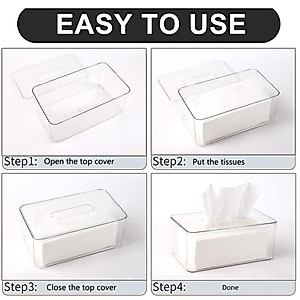 Yureshmull Dryer Sheet Holder, Dryer Sheet Container for Laundry Room, Clear Wipes Dispenser Holder Rectangle for Car, Office, and Home, Easy Refill Holds Standard Sheets