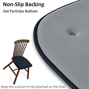 Shinnwa Dining Chair Cushions Non Slip Kitchen Seat Cushions for Dining Chairs U-Shaped Indoor Chair Pads Set of 2, Machine Washable, 15.5”x15.5”, Charcoal