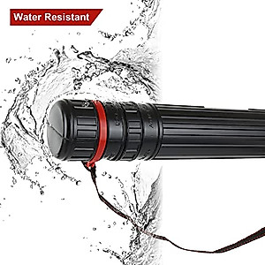 FVIEXE 3PCS Poster Tube for Blueprint Artwork, Art Document Tube Carrying Case Telescoping Storage Tube with Adjustable Carrying Strap for Drawing Drafting Map Scroll Expandable 17.5 to 28 Inch, Black