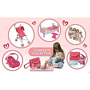 Unicorn Baby Doll Accessories - Pretend Play Kids Toys - Great for Travel (Doll Stroller)