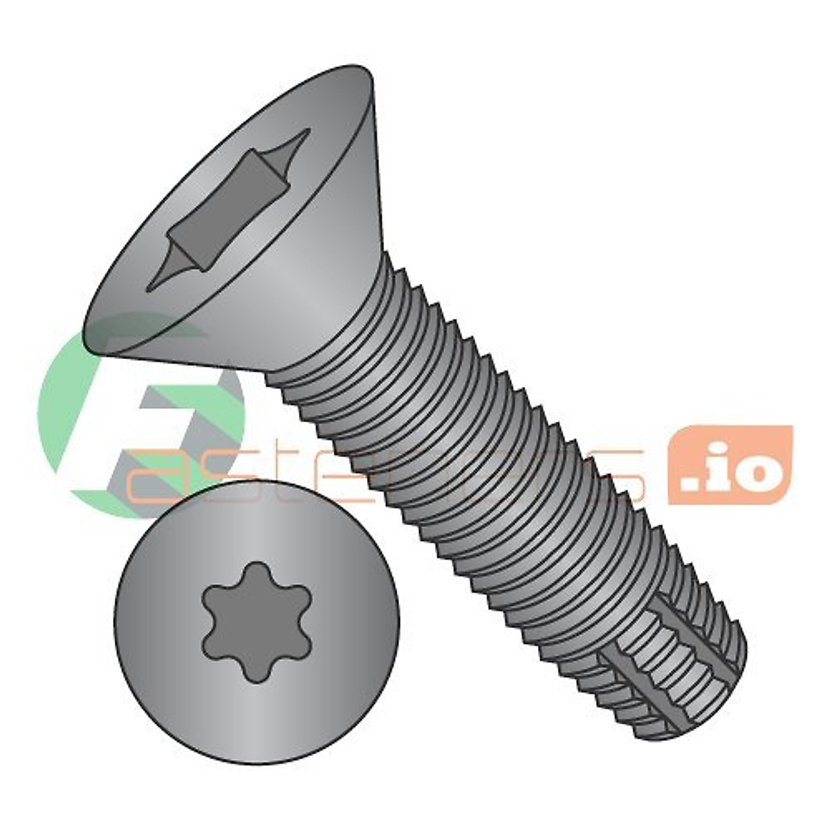 Newport Fasteners Floorboard Thread Cutting Screws 1/4-20 x 2 1/2 (Quantity: 100 pcs) Type F Star Drive Black Phosh T-30 Drive Alloy Steel