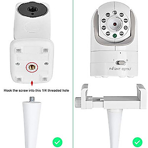 iTODOS Baby Monitor Mount Camera Shelf Compatible with Infant Optics DXR 8 & DXR-8 Pro and Most Other Baby Monitors,Universal Baby Camera Holder,Attaches to Crib Cot Shelves or Furniture (White)
