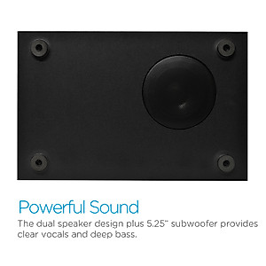 Ematic ESB214 Speaker Base with Built-in Subwoofer and Bluetooth (Black)