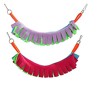 Dnoifne 2 Pack Sugar Glider Toys, Colorful Small Animals Climbing Swing Toys, Rat Rope Perch Toys, Cage Accessories for Sugar Glider Hamster Rats Ferret Squirrel Chinchilla Parrots Cockatiels