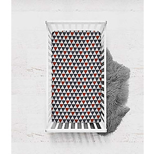 Bacati Triangles 2 Piece Crib Fitted Sheet, Orange/Grey (PFOG2CFS1)