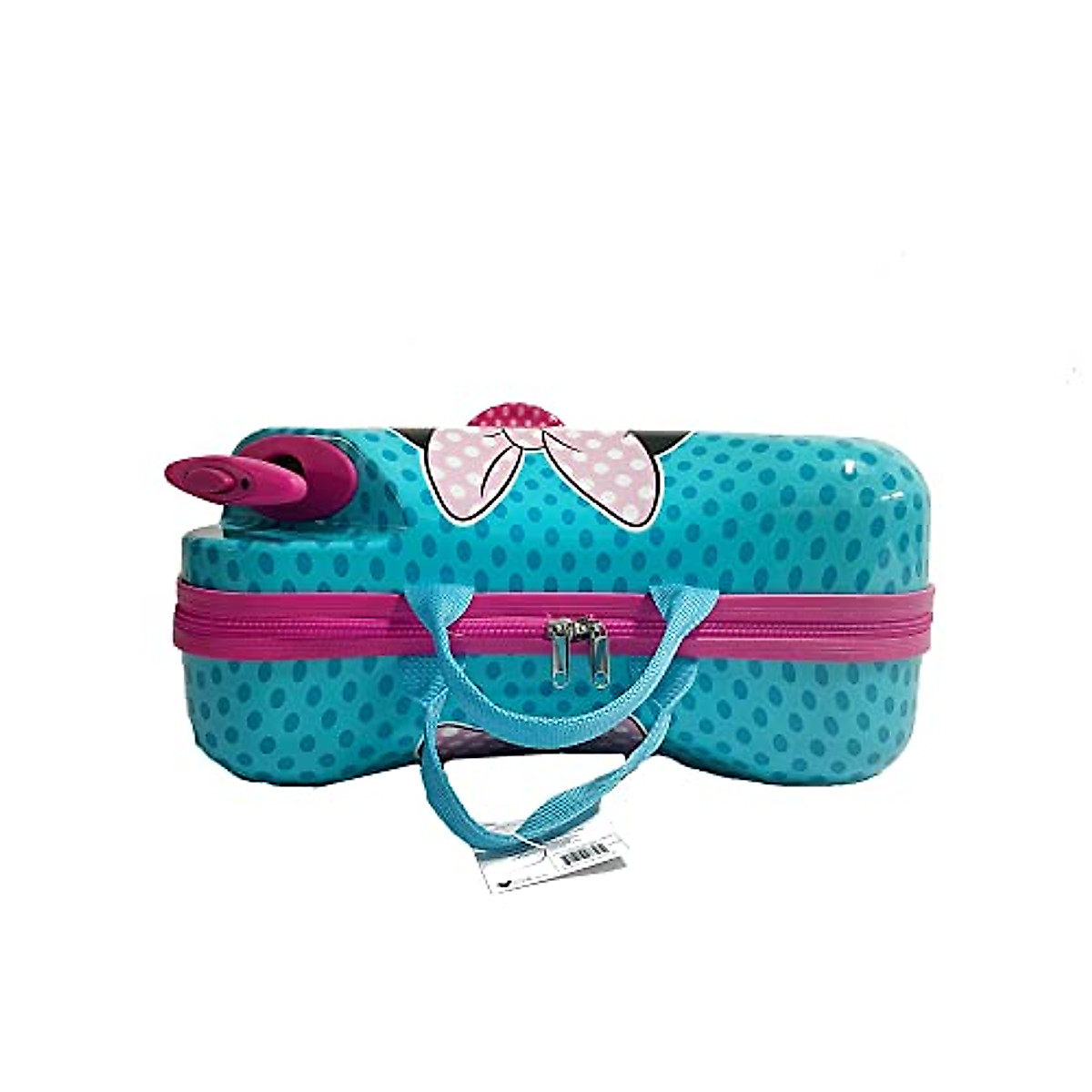 Disney Minnie Mouse Ride on Suitcase for Kids, 18'' Suitcase with Seat for Kids, Cute Lightweight Kids Travel Suitcase Trolley