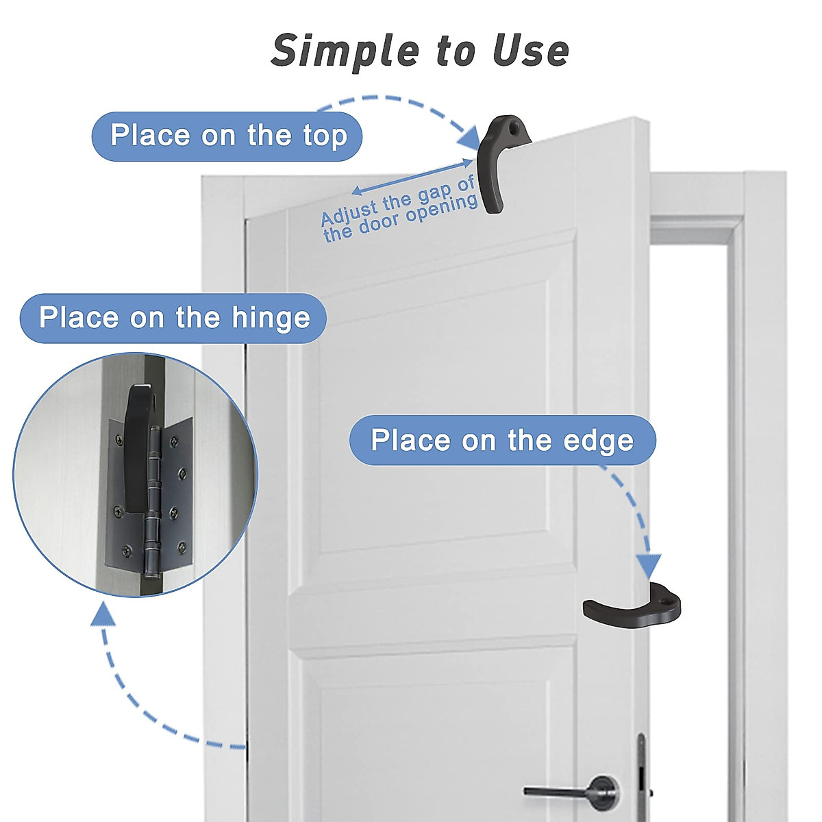 Door Jam (Pack of 4), Tactical First Responder Door Stop for Law Enforcement, Police, Emergency Medical Services and Home Use - Keep Doors from Closing with Soft Urethane Wedge