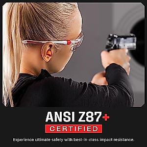 NoCry Safety Glasses with Clear Anti Fog Scratch Resistant, UV Protection & Storage Case for Safety Glasses with Felt Lining, Reinforced Zipper and Handy Belt Clip