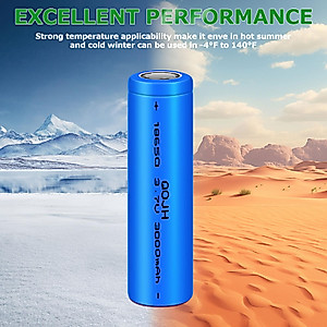 QOJH 18650 Rechargeable Battery, 2Pack 3.7v Lithium ion Battery 18650 3000mAh for Headlamp, LED Flashlight, Solar Lights, Toy, Mini Fans etc (Flat Top)