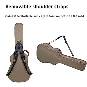 Crossrock Vintage Style Wood case for Dreadnought Acoustic Guitars with Removable Shoulder Straps-Green(CRW700DGN)