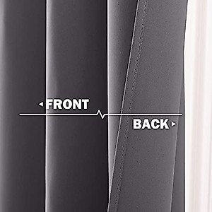 NICETOWN Kitchen Blackout Window Curtains Over Sink - Thermal Insulated Home Decor Small Blackout Grommet Winow Tiers for Short Window (52W by 24L + 1.2 inches Header, Grey, 2 Panels)