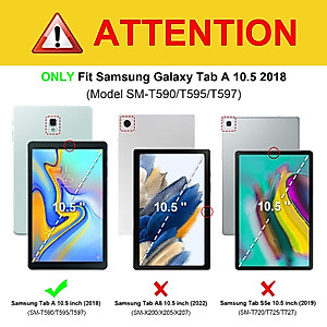 Fintie Slim Case for Samsung Galaxy Tab A 10.5 2018 Model SM-T590/T595/T597, Ultra Thin Lightweight Stand Cover with Auto Sleep/Wake, Black