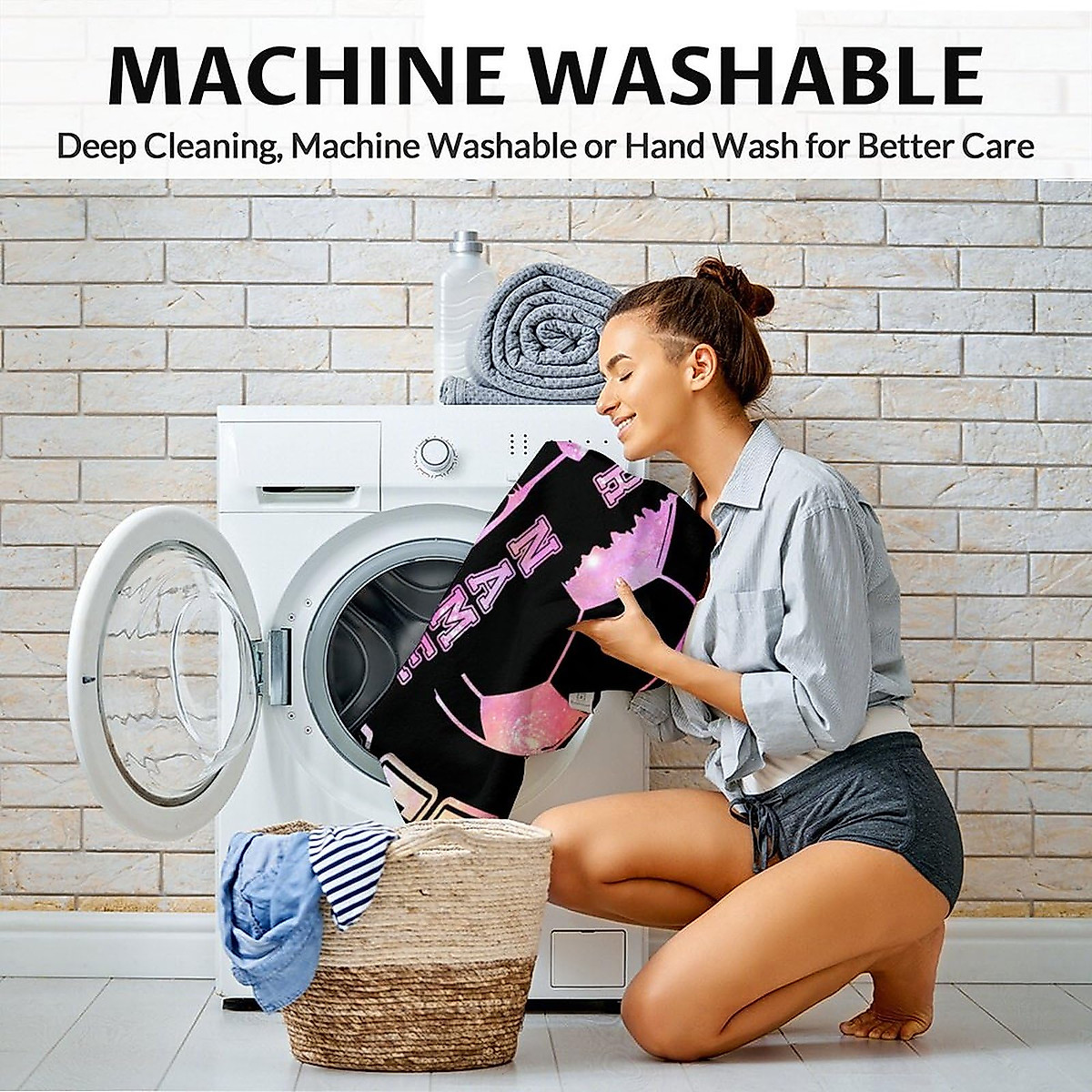 Personalized Soccer Throw Blanket with Name- Soft, Fuzzy & Warm- 50x60 Inches Throw Size Blanket for Couch, Office - Black Cute Throw Gift for Girls, Women