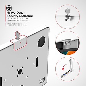 CTA Digital PAD-CURVEW Tablet Stand and Wall Mount with Paragon Enclosures (White)