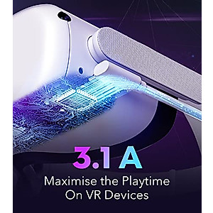 YRXVW Link Cable Compatible with Oculus Quest 3/2/Pro, VR Headsets PC, Charging Cord and High Speed Data Wire, USB C to C Cable,10ft Link Charging Cable for Meta Quest 3/2/Pro