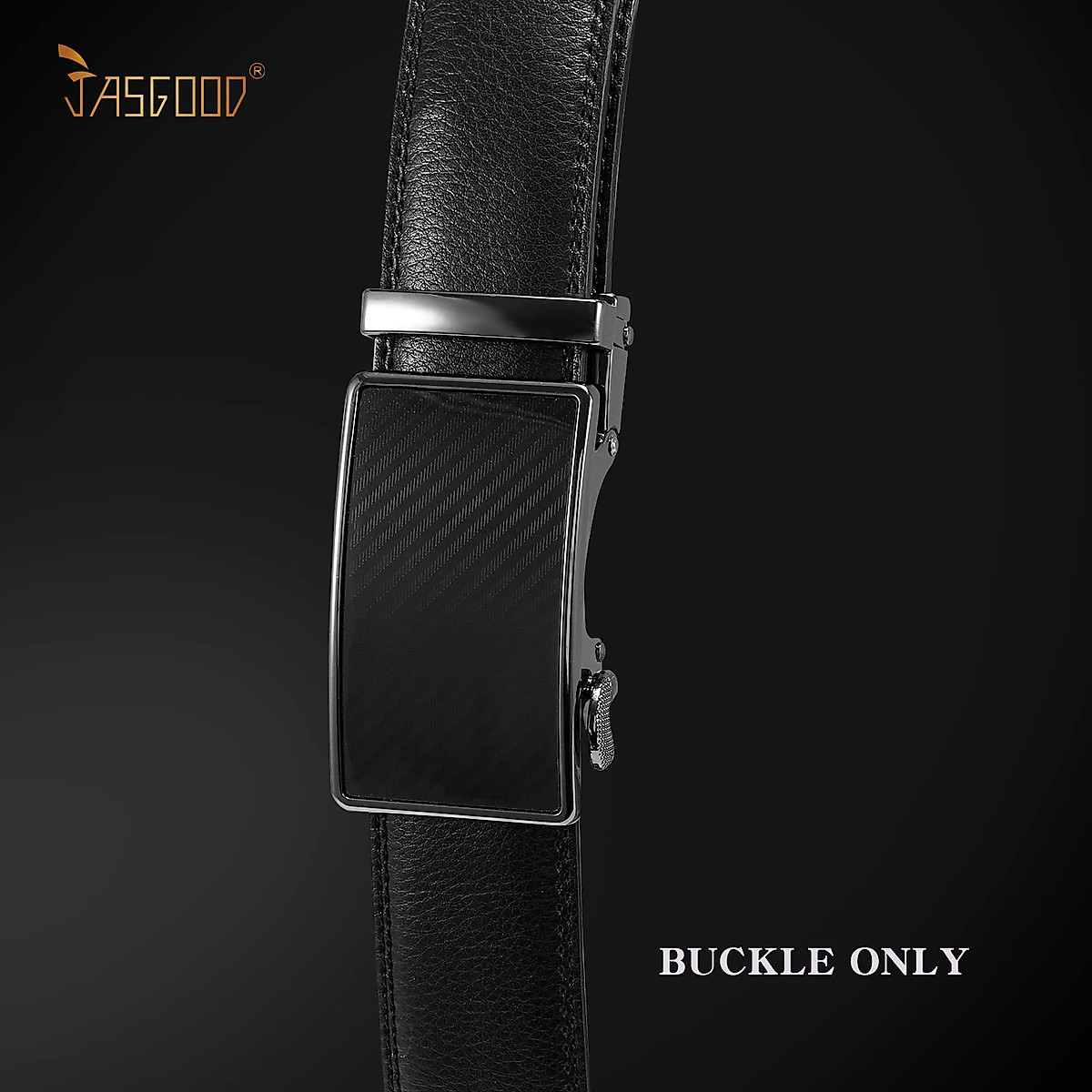 JASGOOD 40mm Automatic Ratchet Buckle, Replacement Click Buckle for 1 3/8 Slide Belt Strap,A-Black