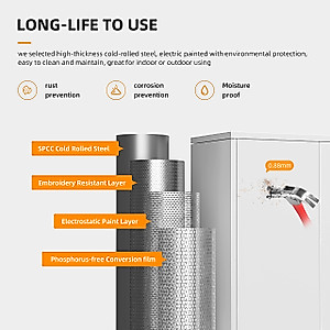 INTERGREAT Garage Storage Cabinets with Doors and Shelves,72" White Steel Tool Locking Cabinet, Metal Storage Cabinet for Home Office, Warehouse, School