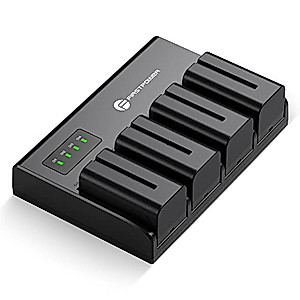 FirstPower 4 Pack NP-F750 Batteries and 4-Channel Charger for Sony NP-F970 F960 F750 F770 F550 F570 Battery Sony CCD-TRV215 CCD-TR917 CCD-TR315 HDR-FX1000 HDR-FX7 HVR-V1U HVR-Z7U HVR-Z5U