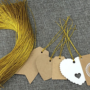 328 Feet Gift Tags String Hang Tags Rope (Gold)