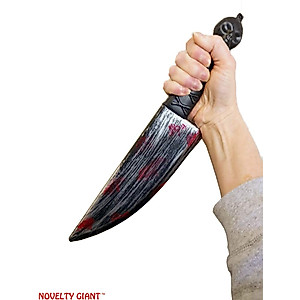 NOVELTY GIANT WWW.NOVELTYGIANT.COM Jumbo Plastic Bloody Butcher Knife With Skull Handle Costume Prop