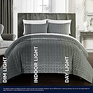 Chic Home Chyna 3 Piece Comforter Set Luxurious Hand Stitched Velvet Bedding-Decorative Pillow Shams Included, King, Teal