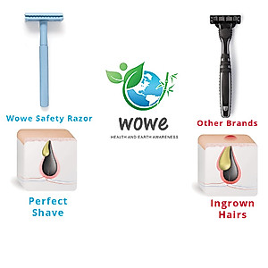 Double Edge Safety Razor with Canvas Travel Case Pouch Men and Women Shaving Hair Grooming Care